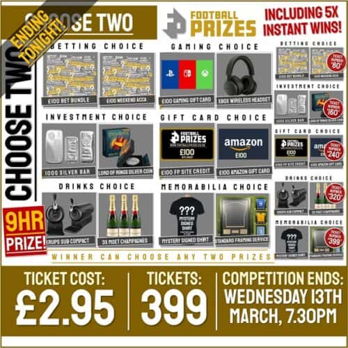 NINE-HOUR Competition! Choose any TWO prizes! (Including 5x Instant Win ...