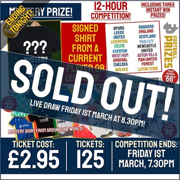 12-HOUR Competition! Win a Mystery Signed Shirt from your choice of ...