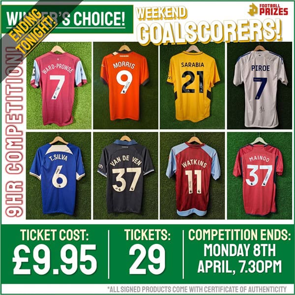 NINE-HOUR Competition! LOW ODDS! Winner's Choice Signed Shirts! Choose ...