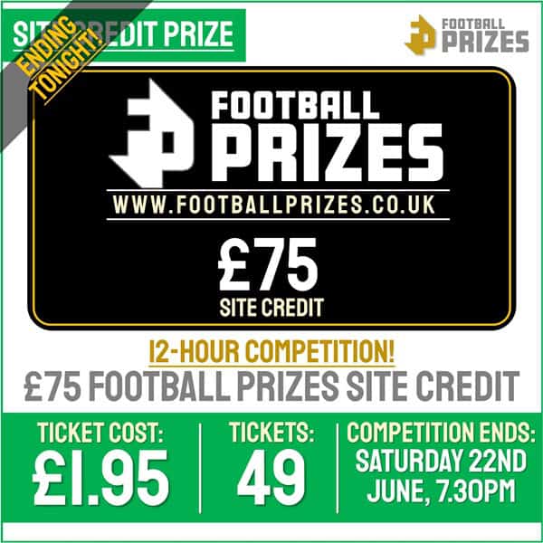 12-HOUR Competition! £75 Football Prizes Site Credit! - Football Prizes
