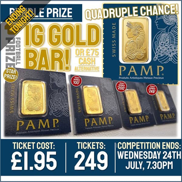 12-HOUR Competition! 1G Gold Bar! (Including 3x Instant Win Prizes ...