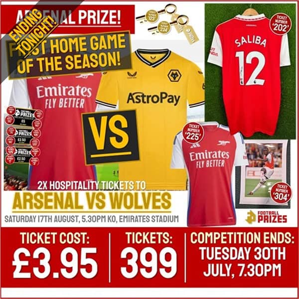 Matchday Competition! Arsenal Vs Wolverhampton Wanderers! Opening Day ...