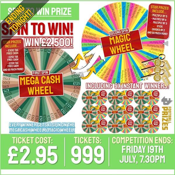 Spin To Win Competition! x1 Spin on the Mega Cash Wheel & Magic Wheel ...