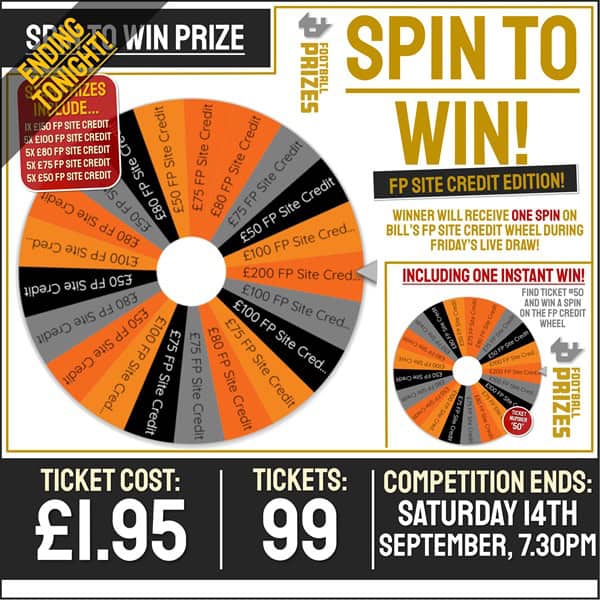 TWELVE-HOUR Competition! Win a Spin on Bill's FP Site Credit Wheel for ...