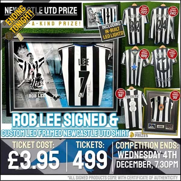 Newcastle Utd Competition! Rob Lee signed & custom LED framed Newcastle ...