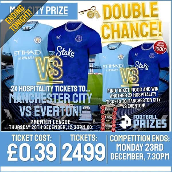 Double Chance! Win TWO Hospitality Tickets to see Manchester City take ...