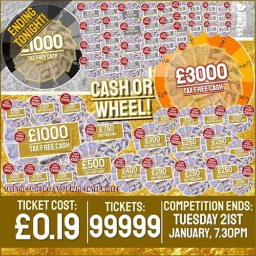 Cash or Wheel! Win a Cash Prize Instantly or Risk your Cash to enter ...