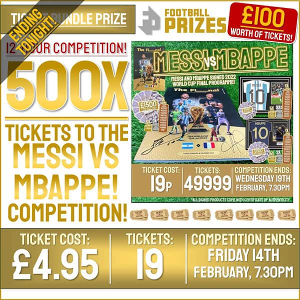 12-HOUR Competition! Win 500x Tickets to the Messi & Mbappe Competition ...