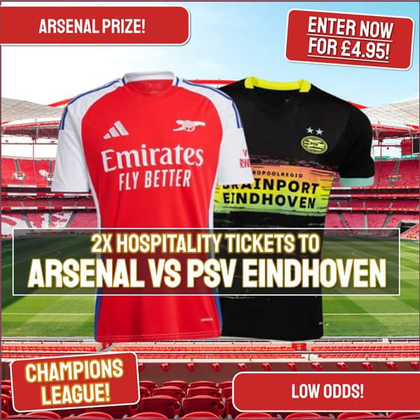 Arsenal Competition! Win 2x Hospitality Tickets to Arsenal vs PSV ...