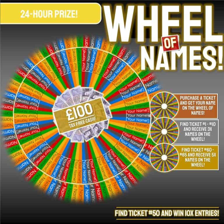 24-HOUR Competition! Win £100 Tax Free Cash on the Wheel of Names ...