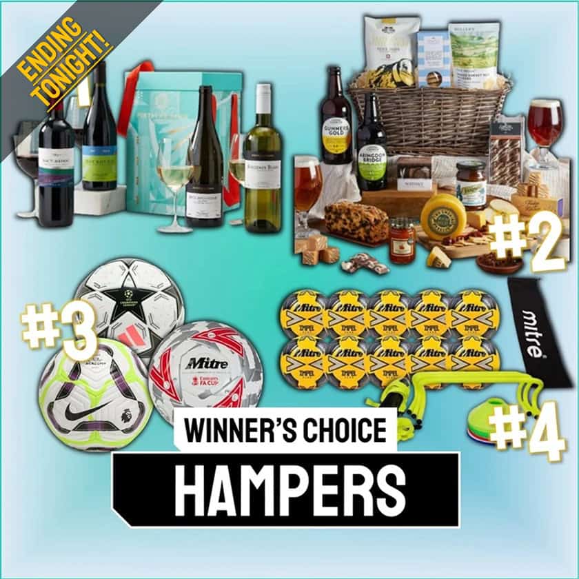 24-HOUR Competition! Win a Hamper of your choice! - Football Prizes