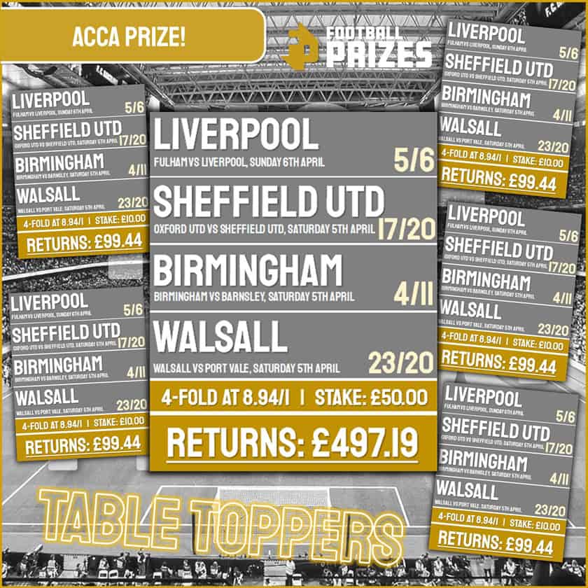 9-HOUR Competition! Table Toppers! Win Bill's '£50 English Table ...