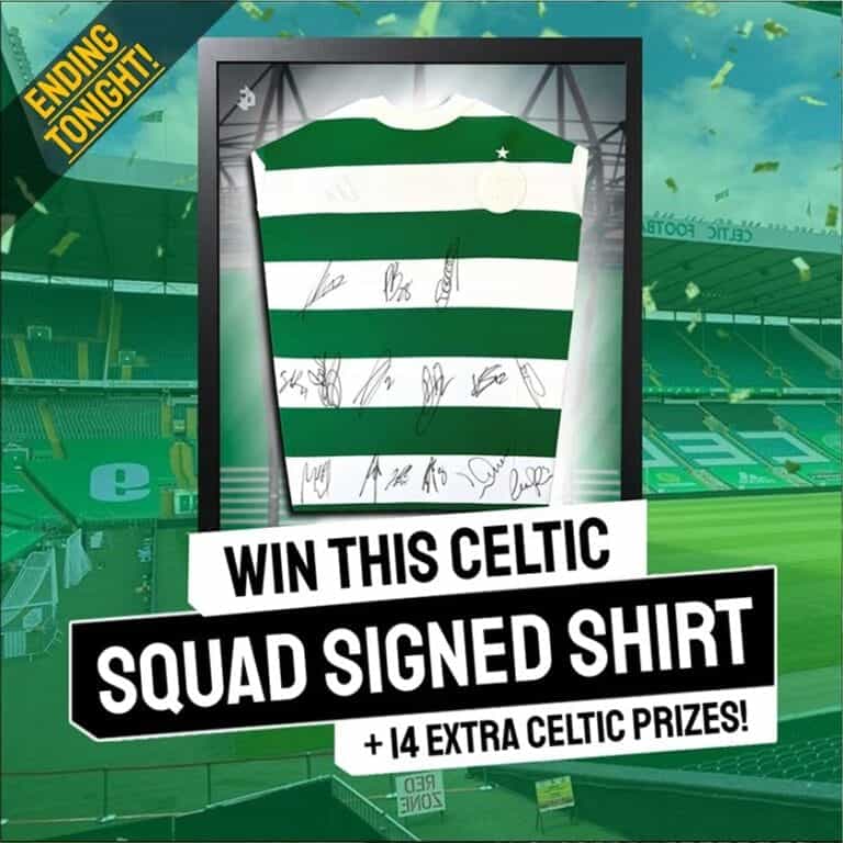 Celtic Competition! Win a Celtic Squad Signed Custom Shirt Display ...