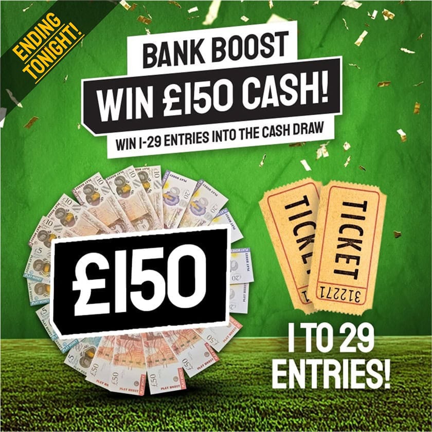 24-HOUR Competition! Bank Boost! Win £150 Tax Free Cash! - Football Prizes