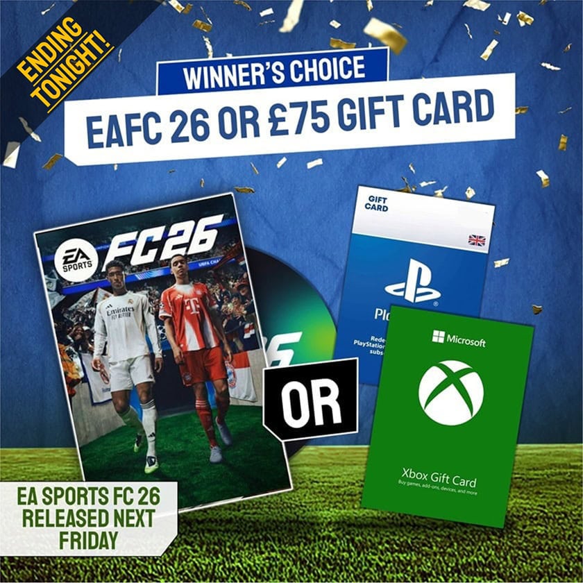 24-HOUR Competition! Winner's Choice! Win EA Sports FC 26 or a £75 Xbox ...