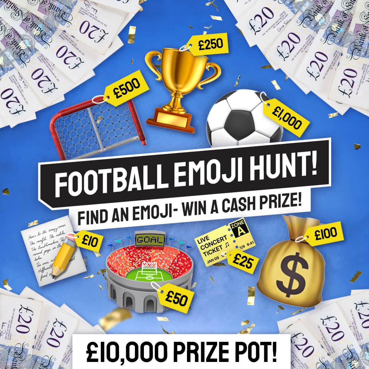 Football Emoji Hunt! Find an Emoji. Win Cash Instantly! £10,000 Worth ...