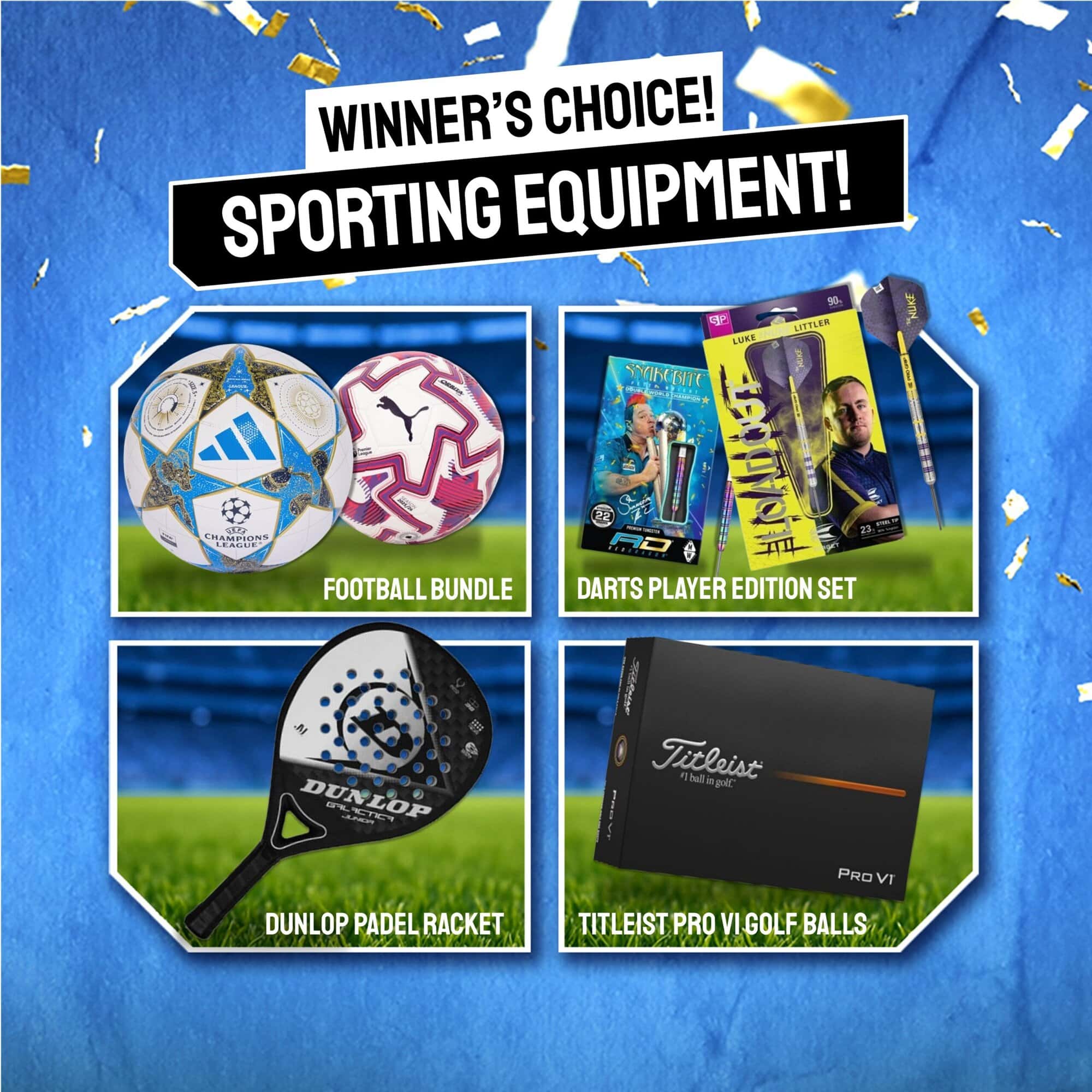 12-HOUR Competition! Win a Sporting Prize of your choice! - Football Prizes
