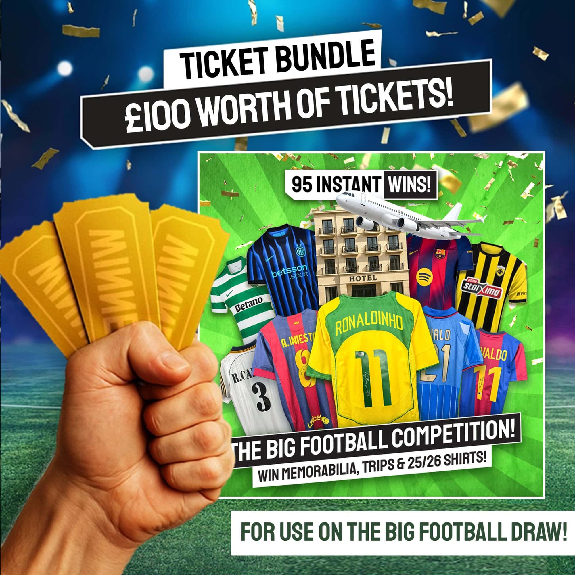 12-HOUR Competition! Win a £100 Ticket Bundle into the BIG Football ...