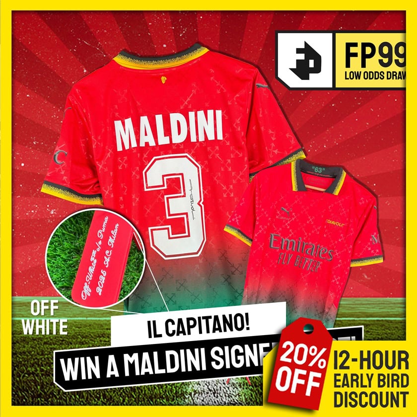 FP99 Competition! Win a Paolo Maldini Signed Off White AC Milan Shirt ...