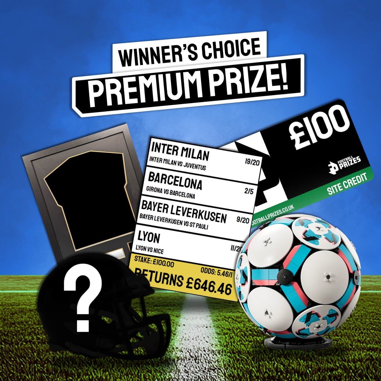 12-HOUR Competition! Winner's Choice Premium Prizes! - Football Prizes