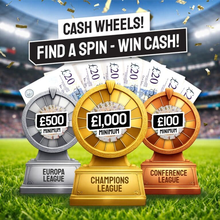 Cash Wheels! Over £10,000 Tax Free Cash to be won! - Football Prizes